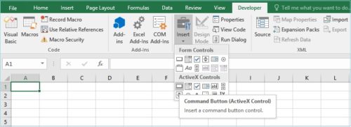  How To Insert Command Button In Excel Sheet Developer Tab 